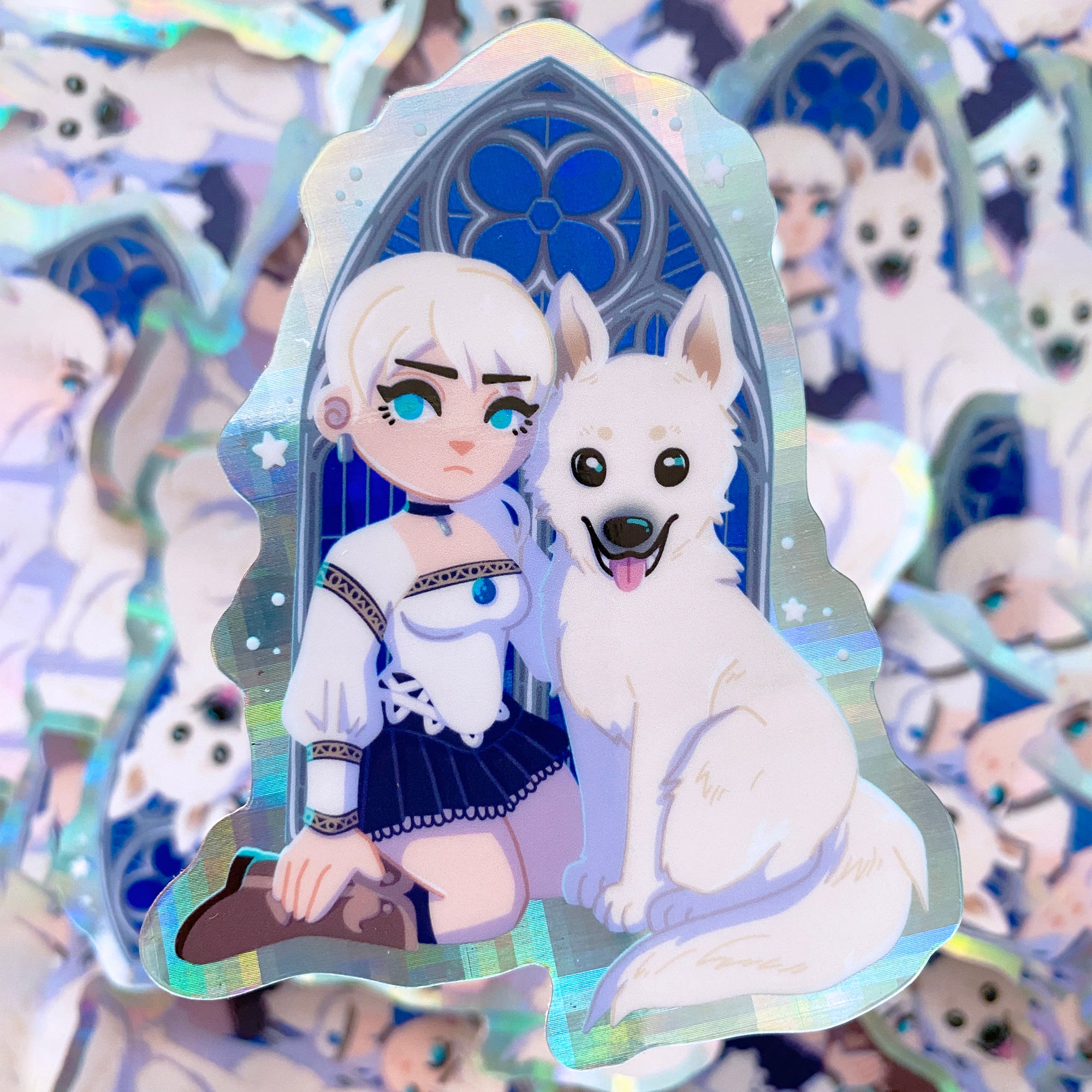 HAUNTING GROUND - 3" holographic vinyl sticker – GLITCHBAT