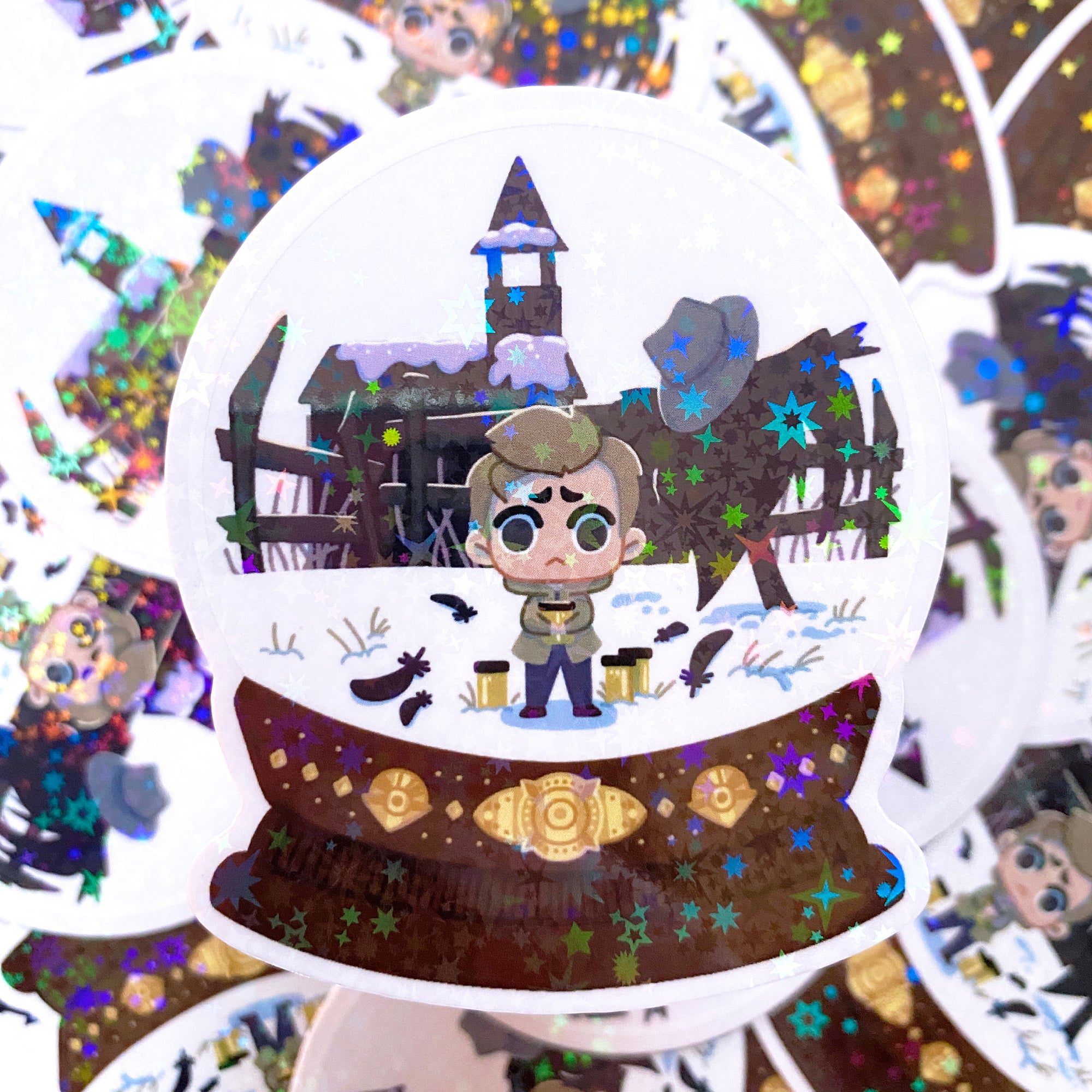 Resident Evil VILLAGE SNOWGLOBE - 3" holographic clear sticker – GLITCHBAT