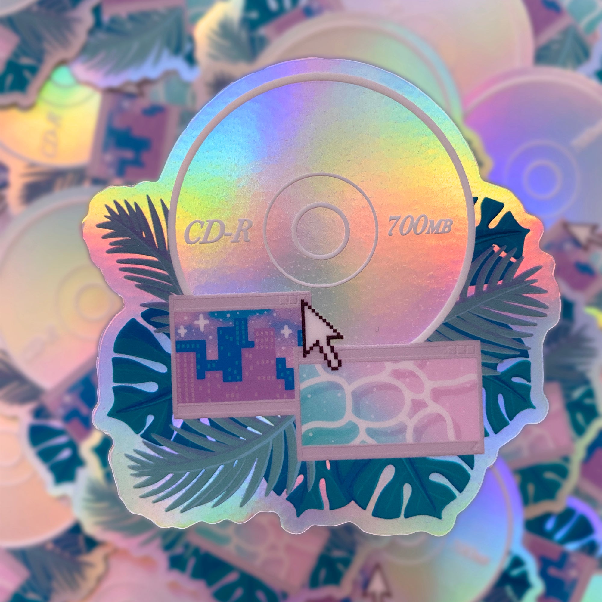 VAPORWAVE CD - 3" holographic vinyl sticker – GLITCHBAT